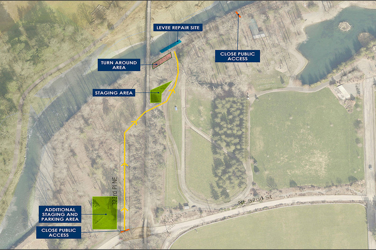 King County Flood Control District repairing levee south of Carnation ...