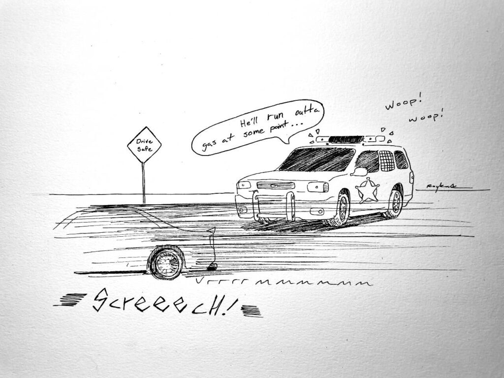 Police pursuits? | Cartoon by Roy Rand | Snoqualmie Valley Record