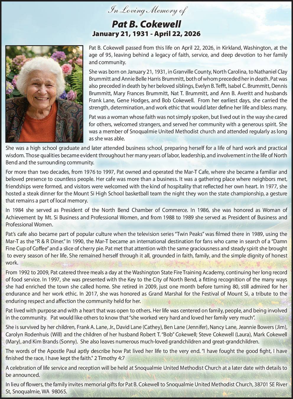 Obituaries | Snoqualmie Valley Record